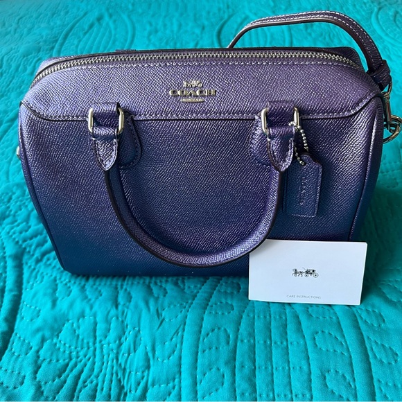 Coach | Bags | Purple Coach Top Handle Satchel With Removable Strap ...